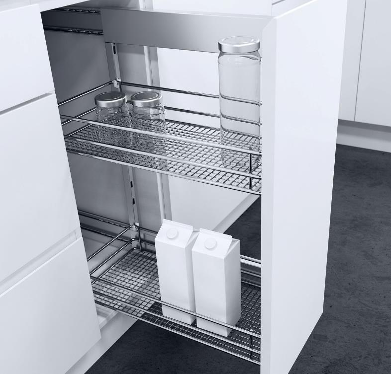 VAUTH-SAGEL Narrow soft-closing pull out kitchen basket, side runners ...