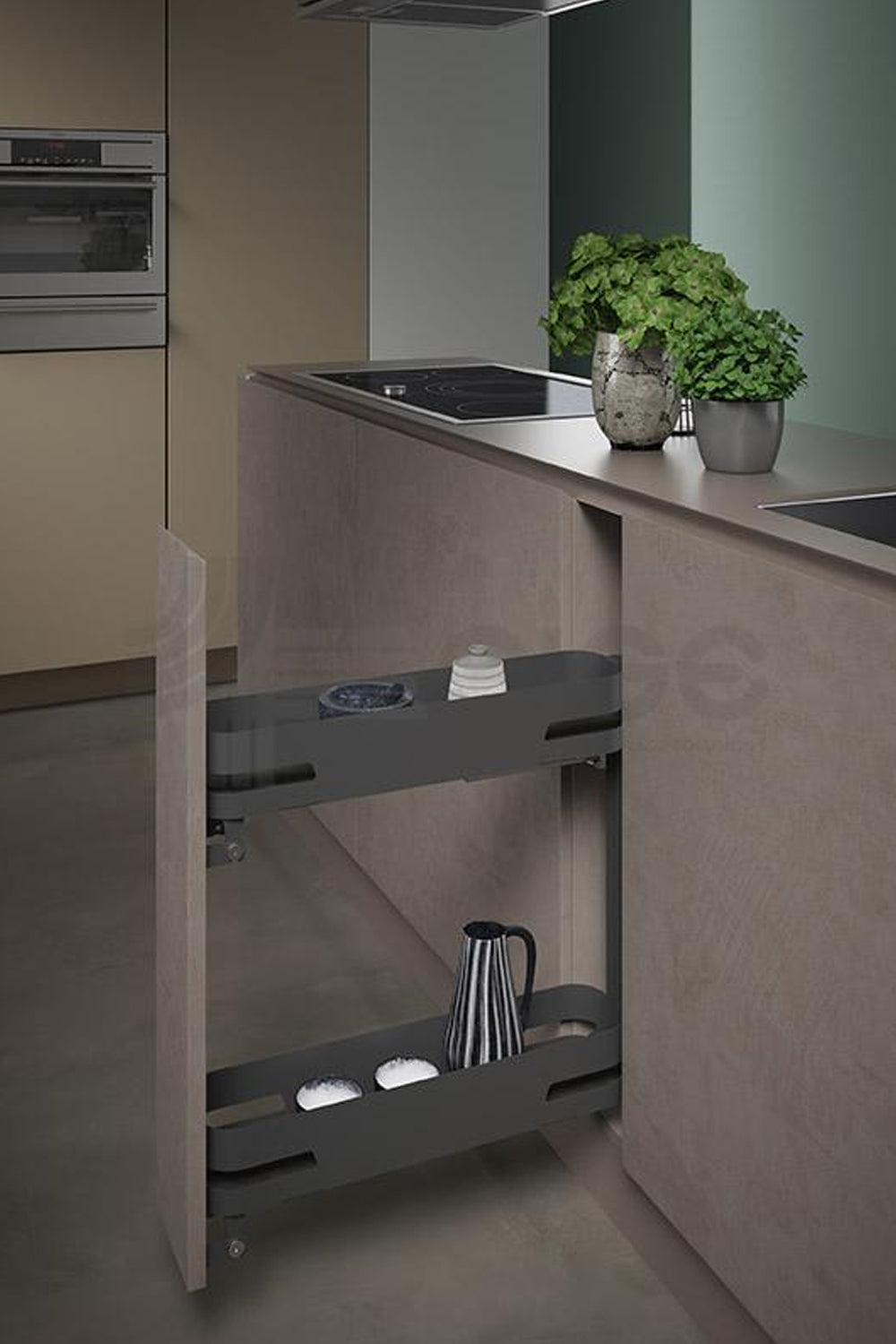 SIGE 002M 150/200mm soft-closing solid base pull-out kitchen baskets 緩 ...